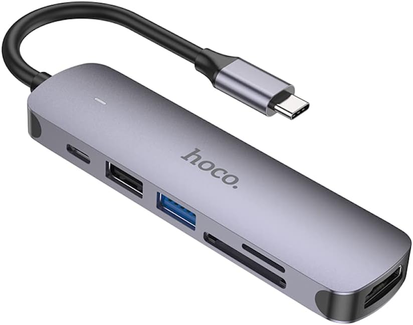 Hoco HB28 6-in-1 Multimedia Adapter — Monsgadgets